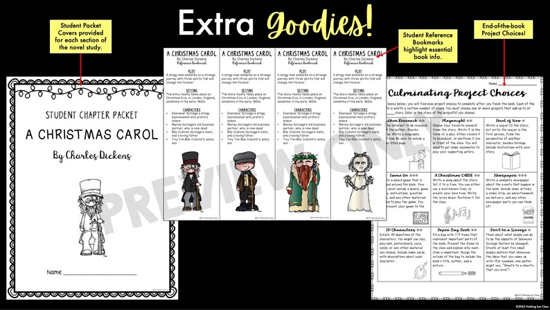 A Christmas Carol Novel Study Unit | Literature Guide | Comprehension ...