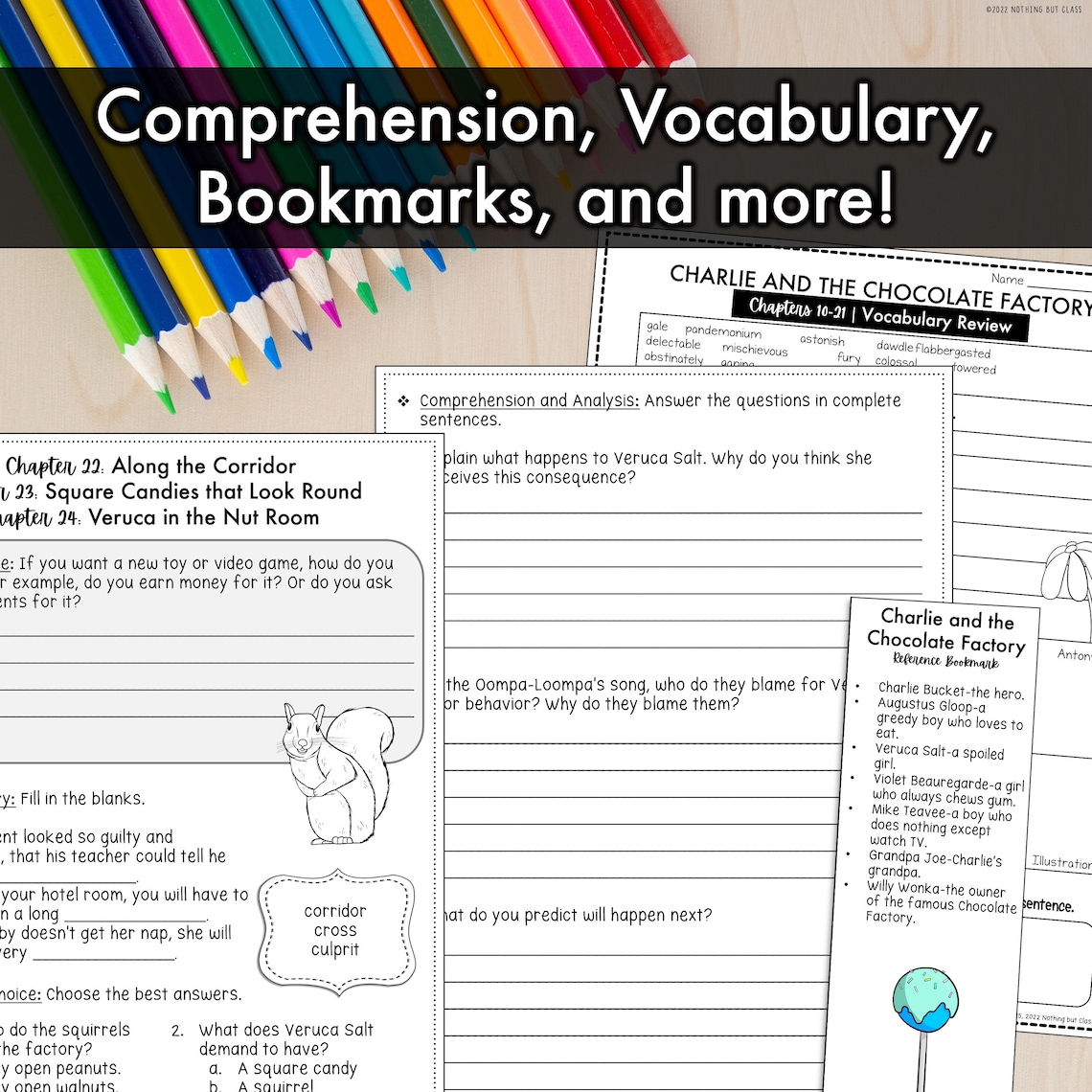 Charlie and the Chocolate Factory | Comprehension and Vocabulary by ...