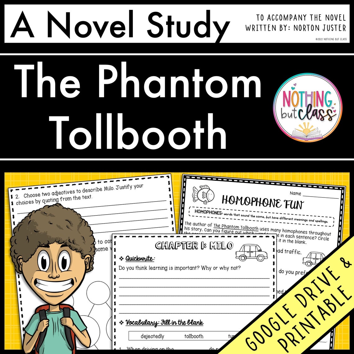 The Phantom Tollbooth Novel Study Unit | Literature Guide ...