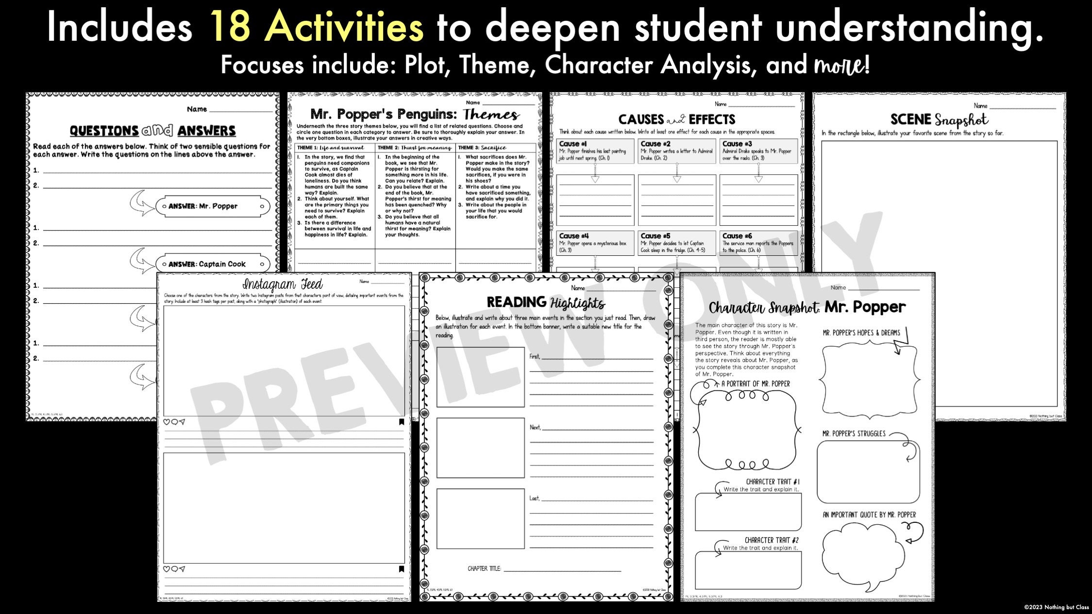 Mr. Popper's Penguins Novel Study Unit | Literature Guide ...