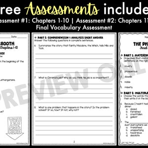 The Phantom Tollbooth Novel Study Unit | Literature Guide ...