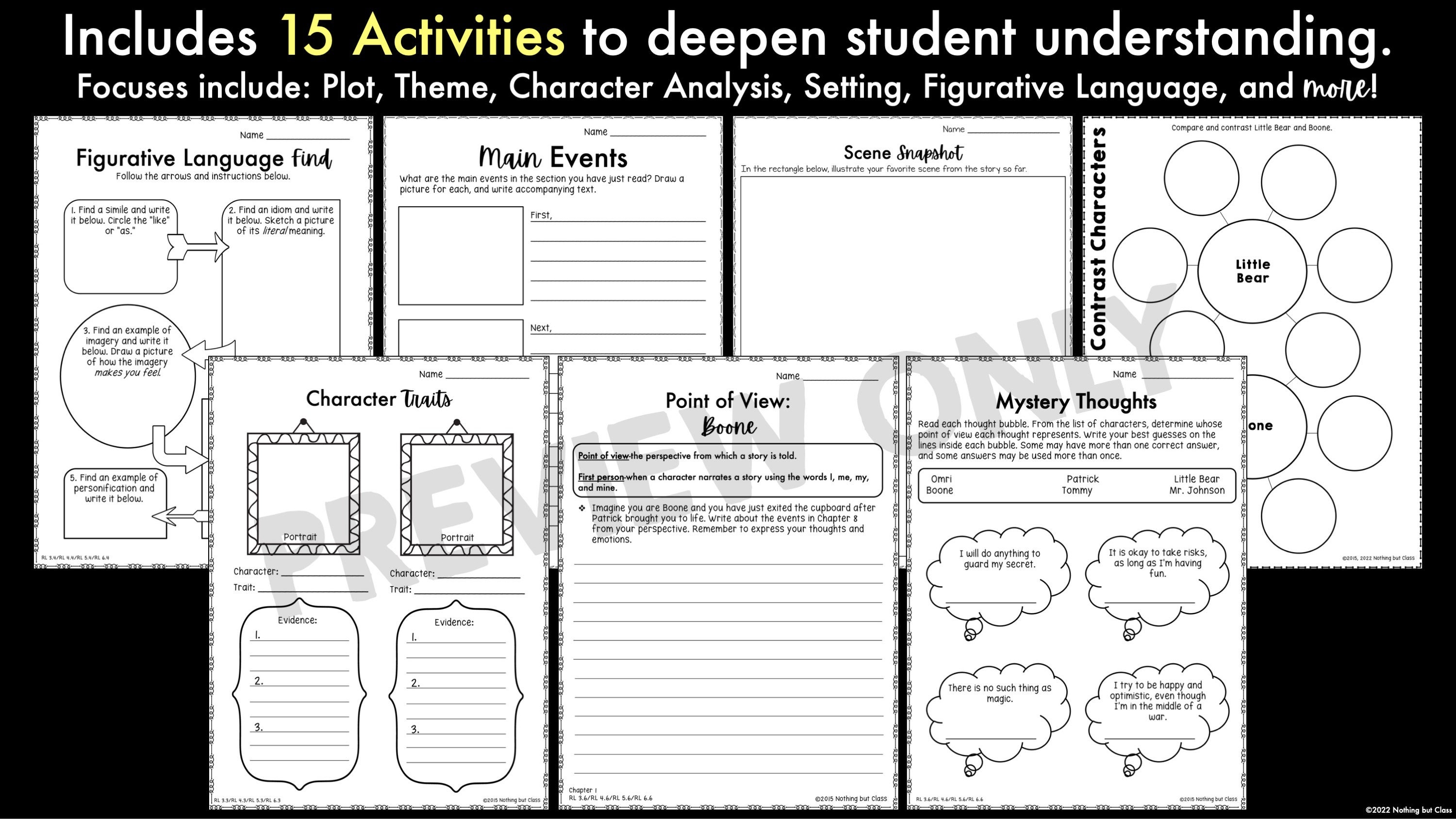 The Indian in the Cupboard Novel Study Unit Literature Guide ...