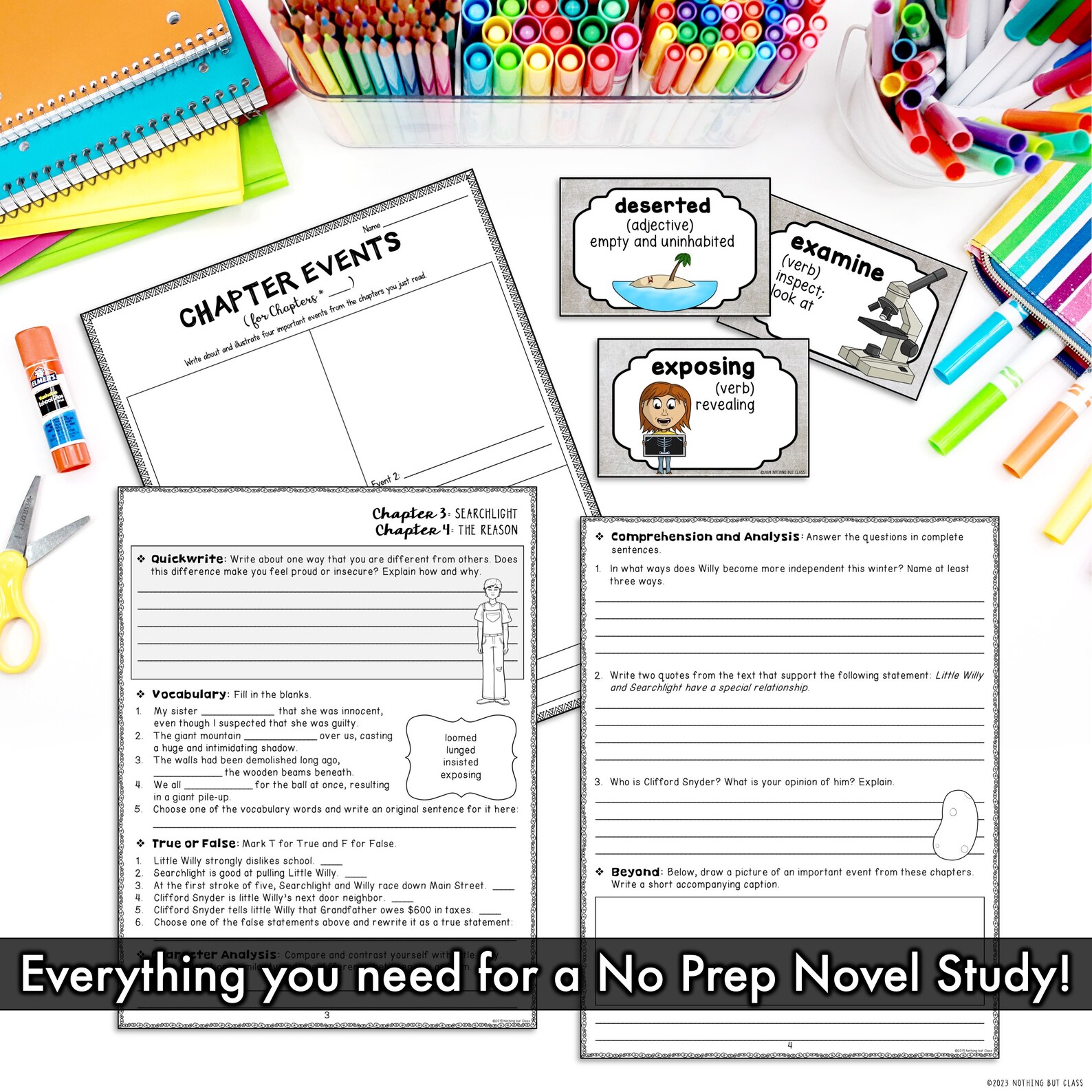 Stone Fox Novel Study Unit Literature Guide Comprehension Worksheets ...