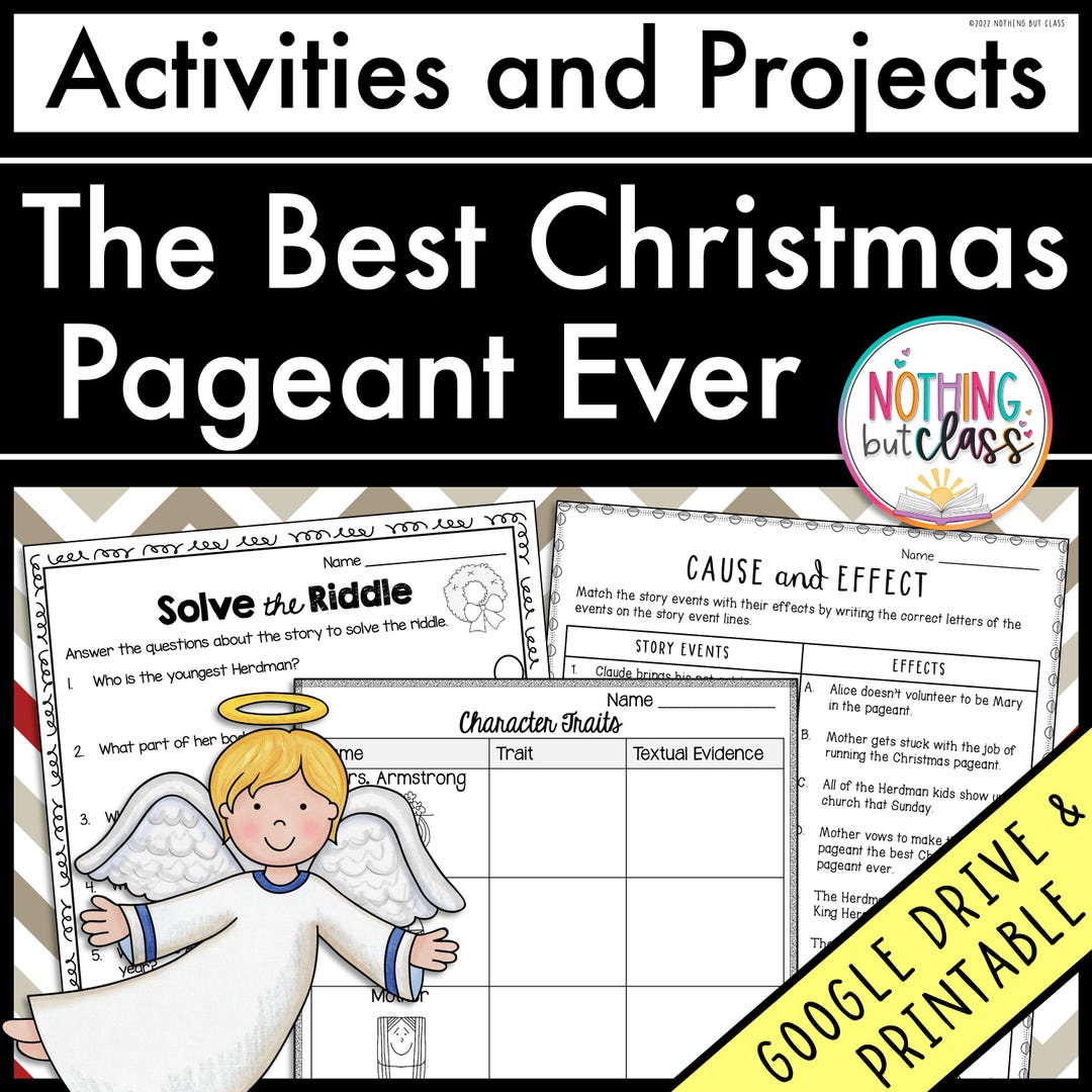The Best Christmas Pageant Ever | Reading Response Activities and ...