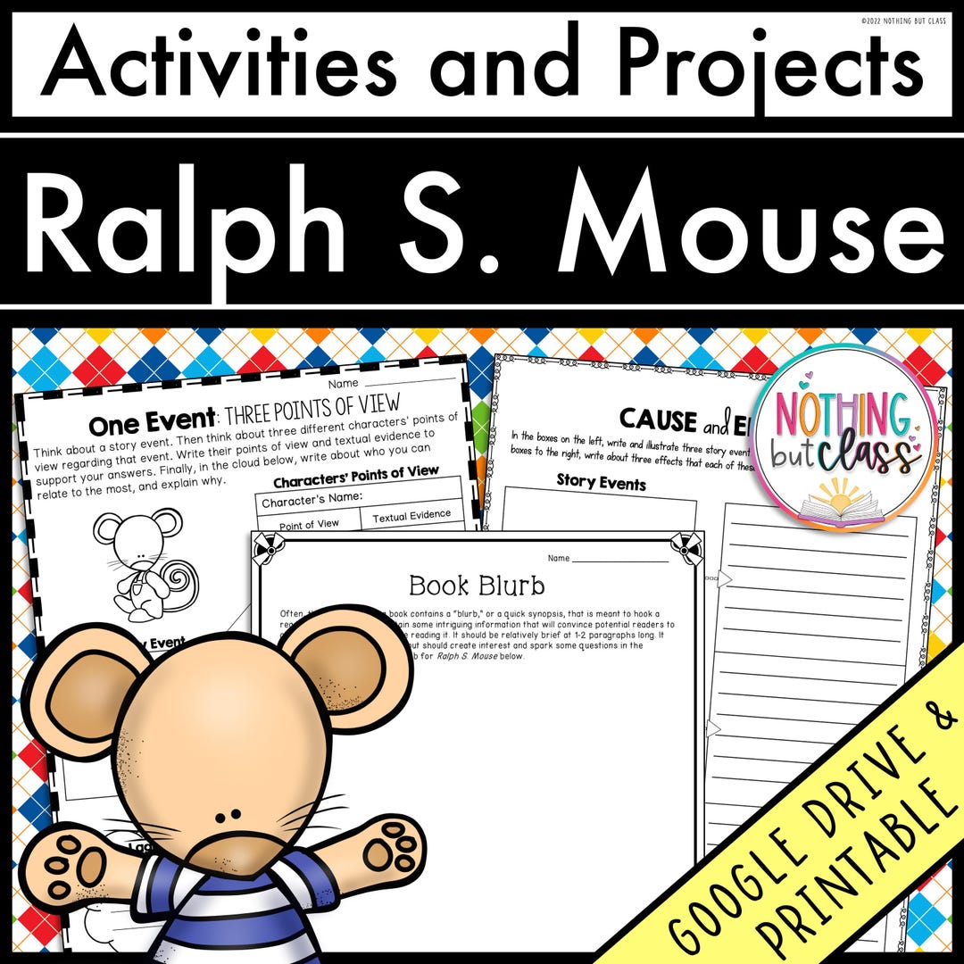 Ralph S. Mouse | Reading Response Activities and Projects | Guided ...