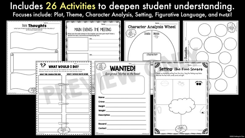 The Witches Novel Study Unit | Literature Guide | Comprehension ...