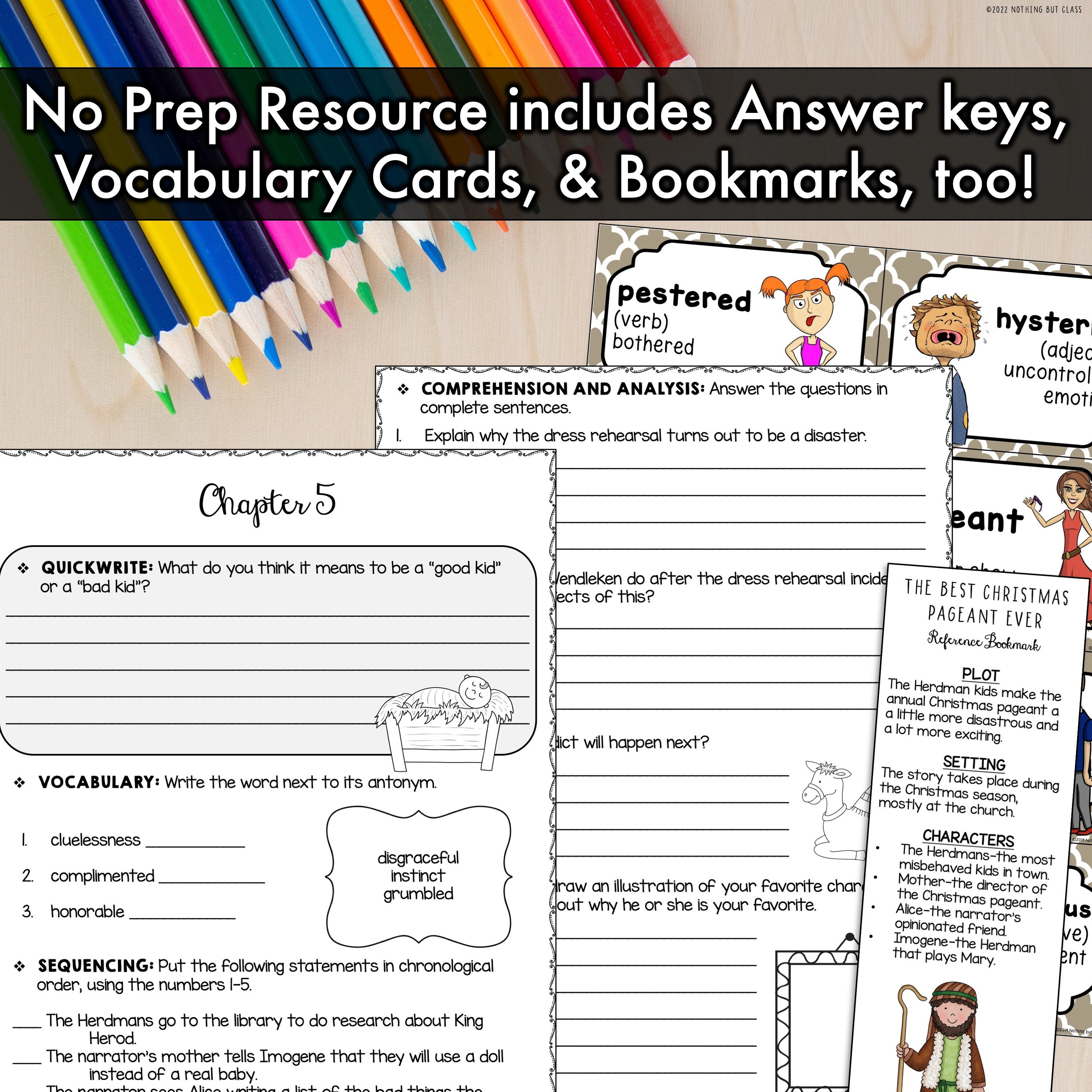 The Best Christmas Pageant Ever | Comprehension and Vocabulary by ...