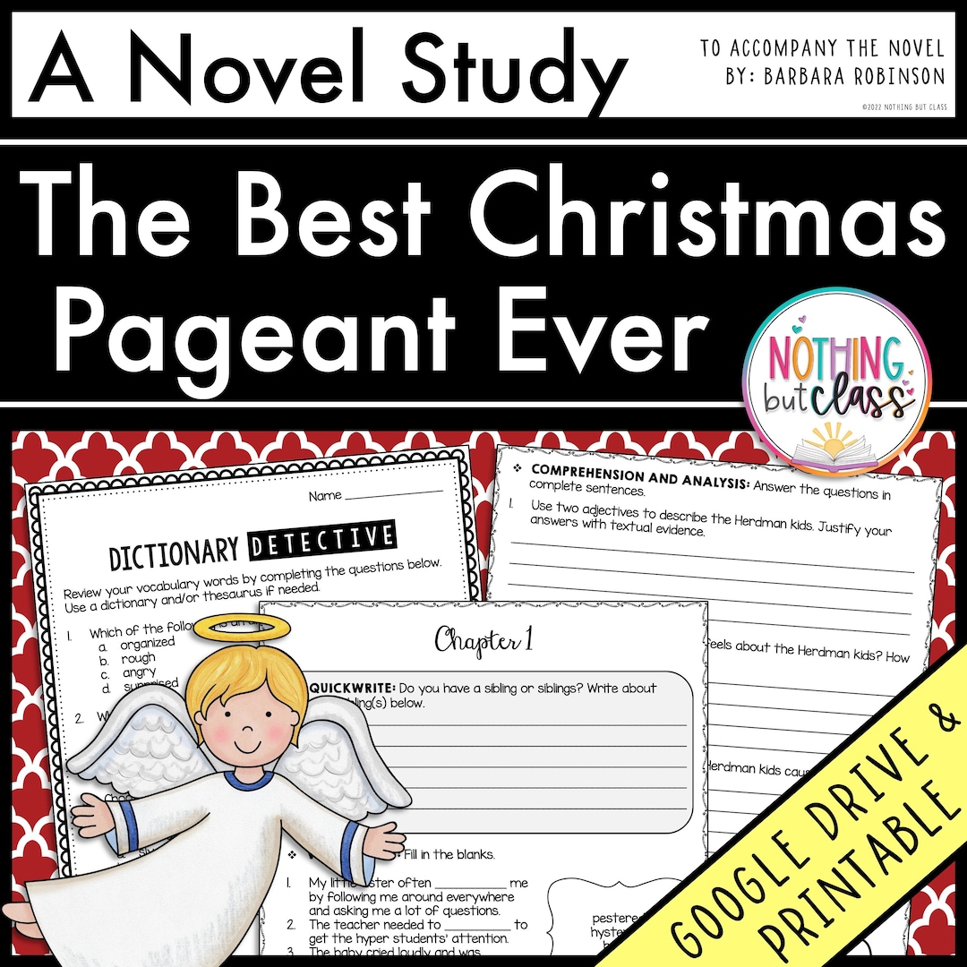 The Best Christmas Pageant Ever Novel Study Unit | Literature Guide ...