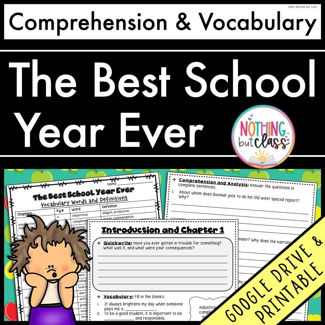 The Best School Year Ever | Comprehension and Vocabulary by Chapter ...