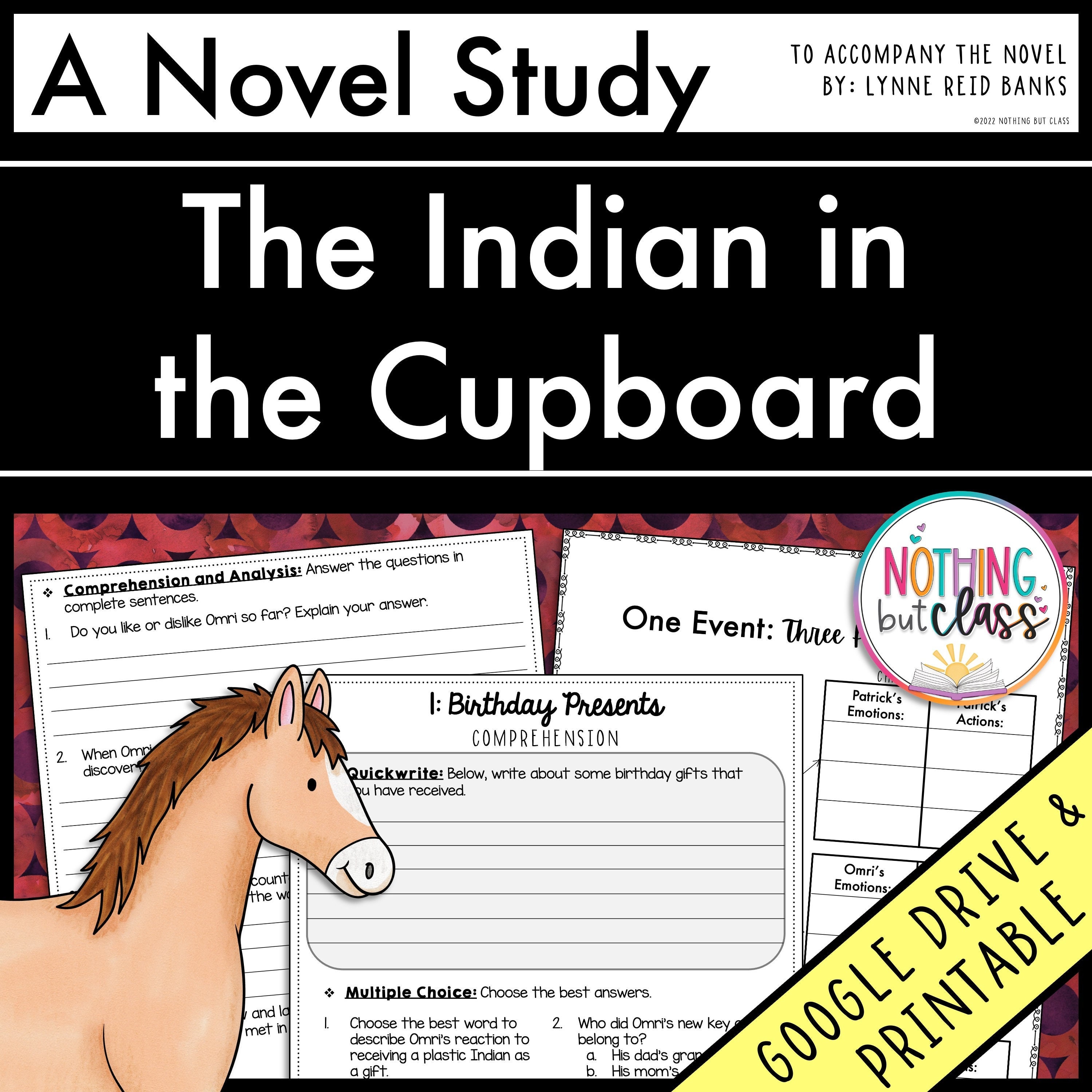 The Indian in the Cupboard Novel Study Unit Literature Guide ...