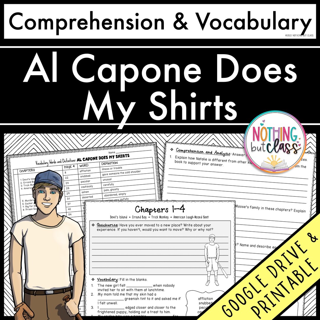 Al Capone Does My Shirts | Comprehension and Vocabulary by Chapter ...