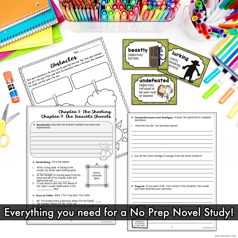 Fantastic Mr. Fox Novel Study Unit | Literature Guide | Comprehension ...