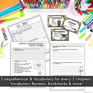 Matilda Comprehension and Vocabulary by Chapter Guided Reading ...
