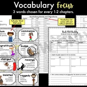Bud, Not Buddy | Comprehension and Vocabulary by Chapter | Guided ...
