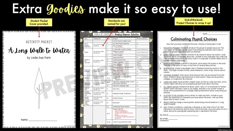 A Long Walk to Water | Reading Response Activities and Projects ...