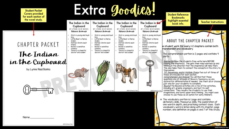 The Indian in the Cupboard | Comprehension and Vocabulary by Chapter ...