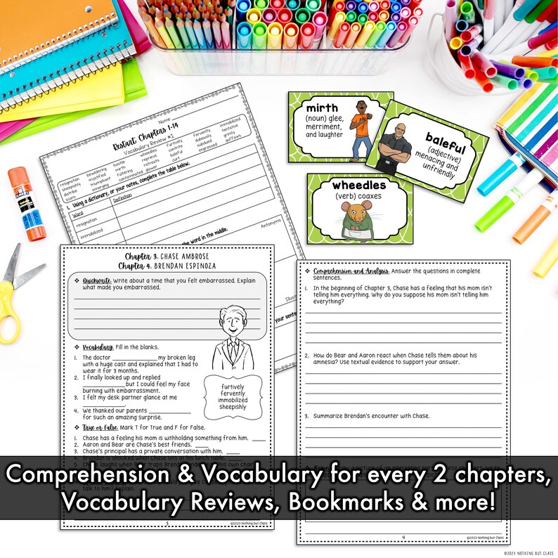 Restart | Comprehension and Vocabulary by Chapter | Guided Reading ...