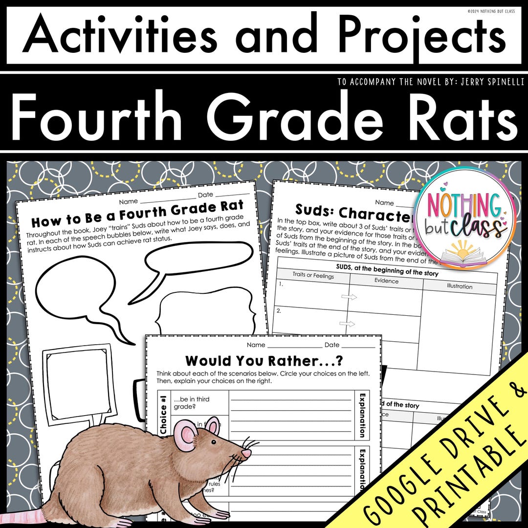 Fourth Grade Rats | Reading Response Activities and Projects | Guided ...