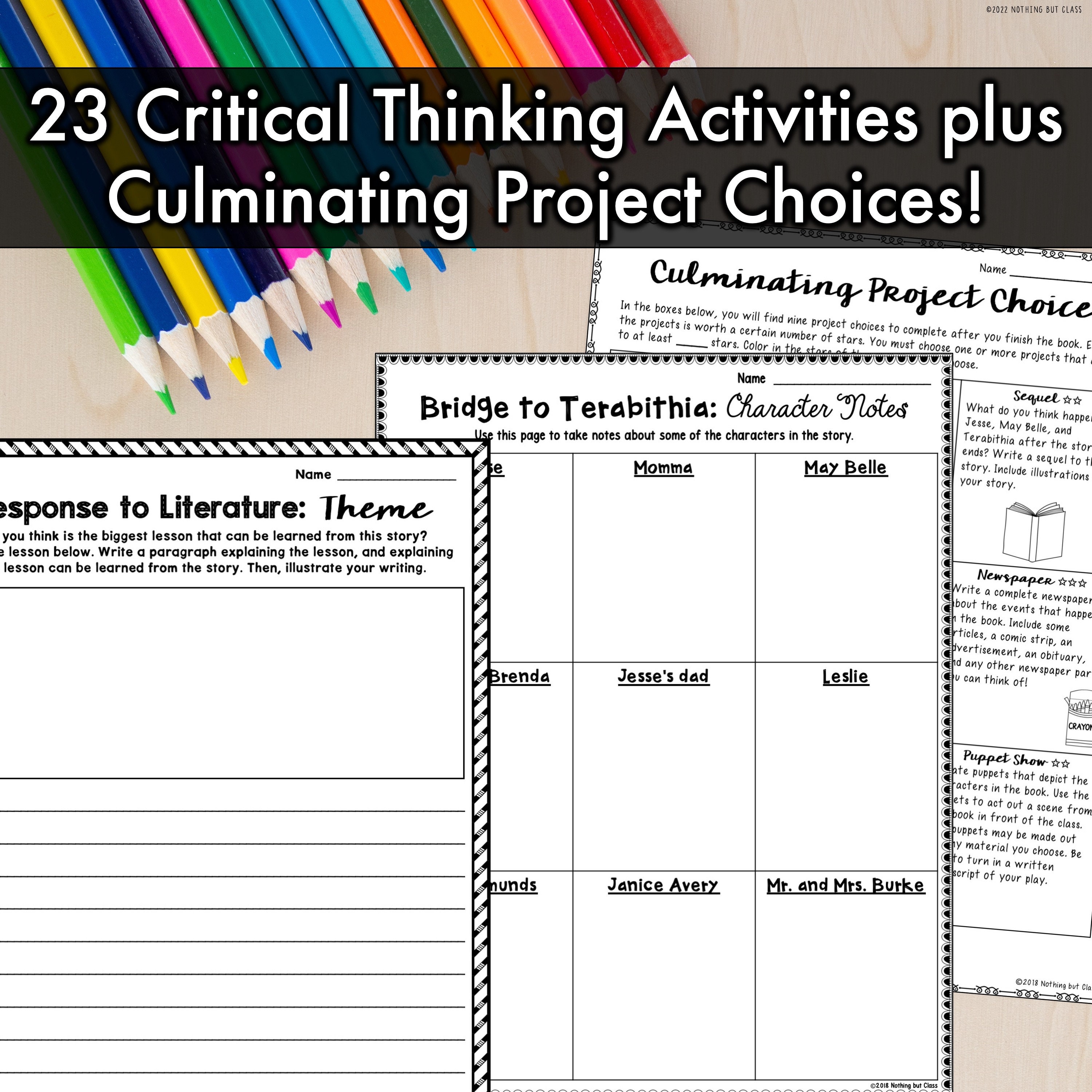 Bridge to Terabithia | Reading Response Activities and Projects ...
