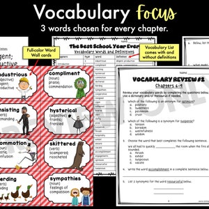 The Best School Year Ever | Comprehension and Vocabulary by Chapter ...