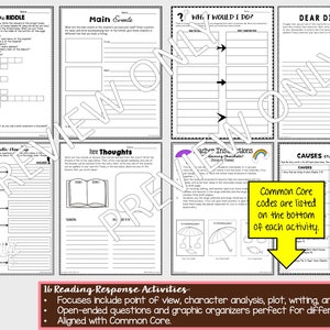 Chocolate Fever | Reading Response Activities and Projects | Guided ...