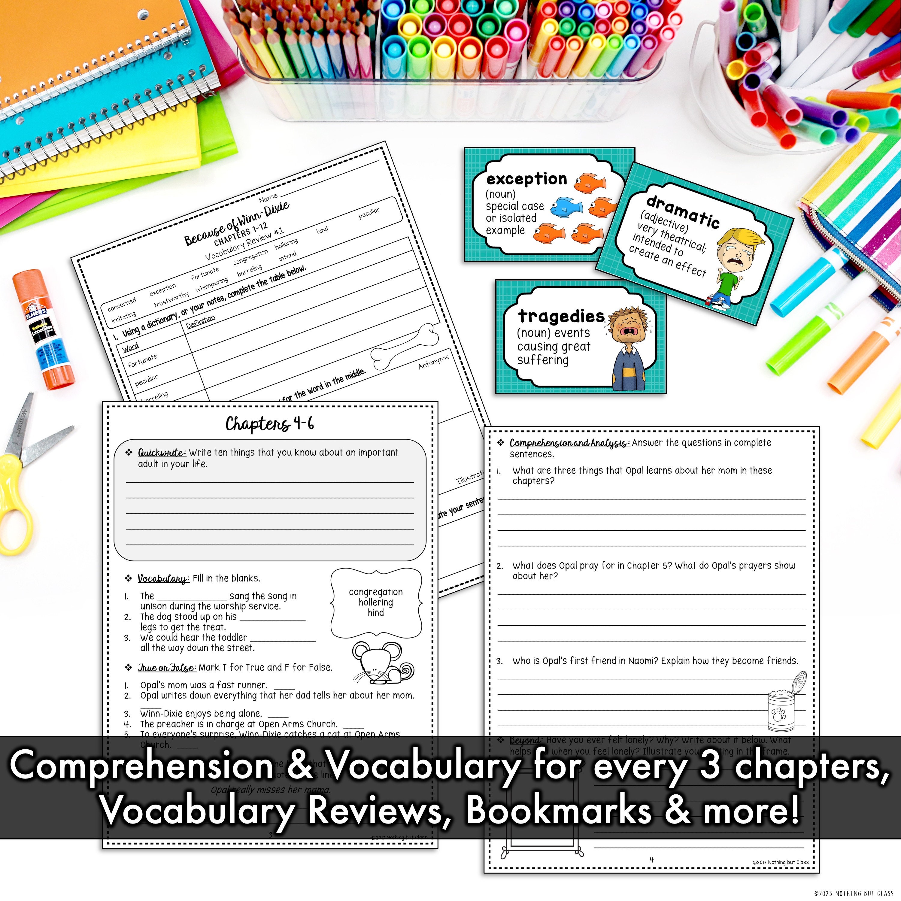Because of Winn-dixie | Comprehension and Vocabulary by Chapter ...