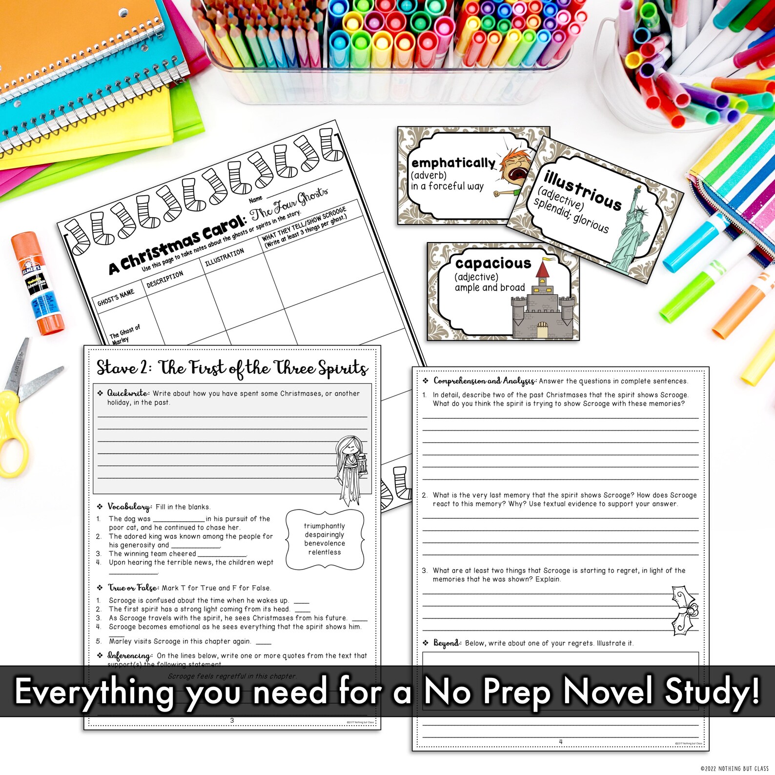 A Christmas Carol Novel Study Unit | Literature Guide | Comprehension ...