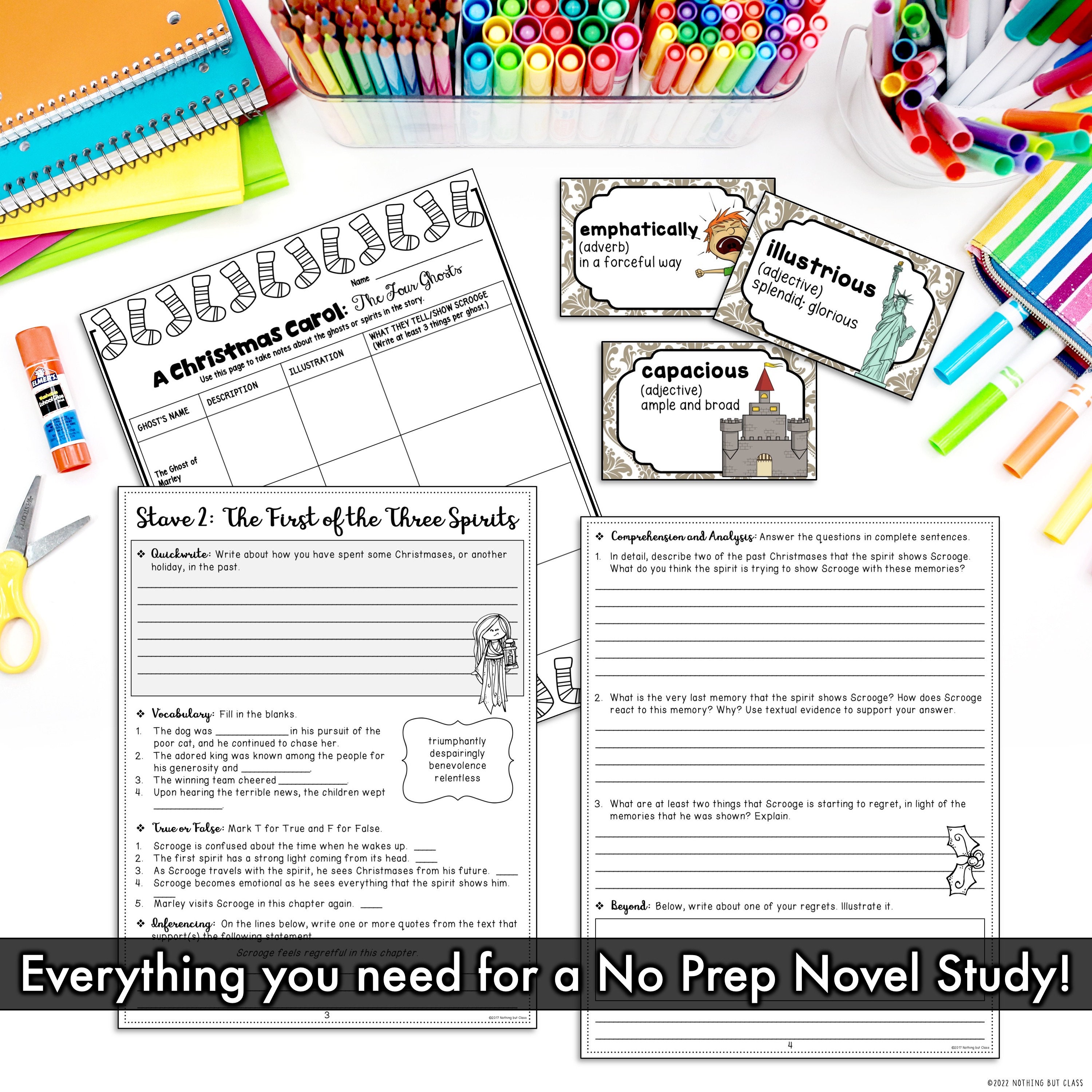 A Christmas Carol Novel Study Unit | Literature Guide | Comprehension ...