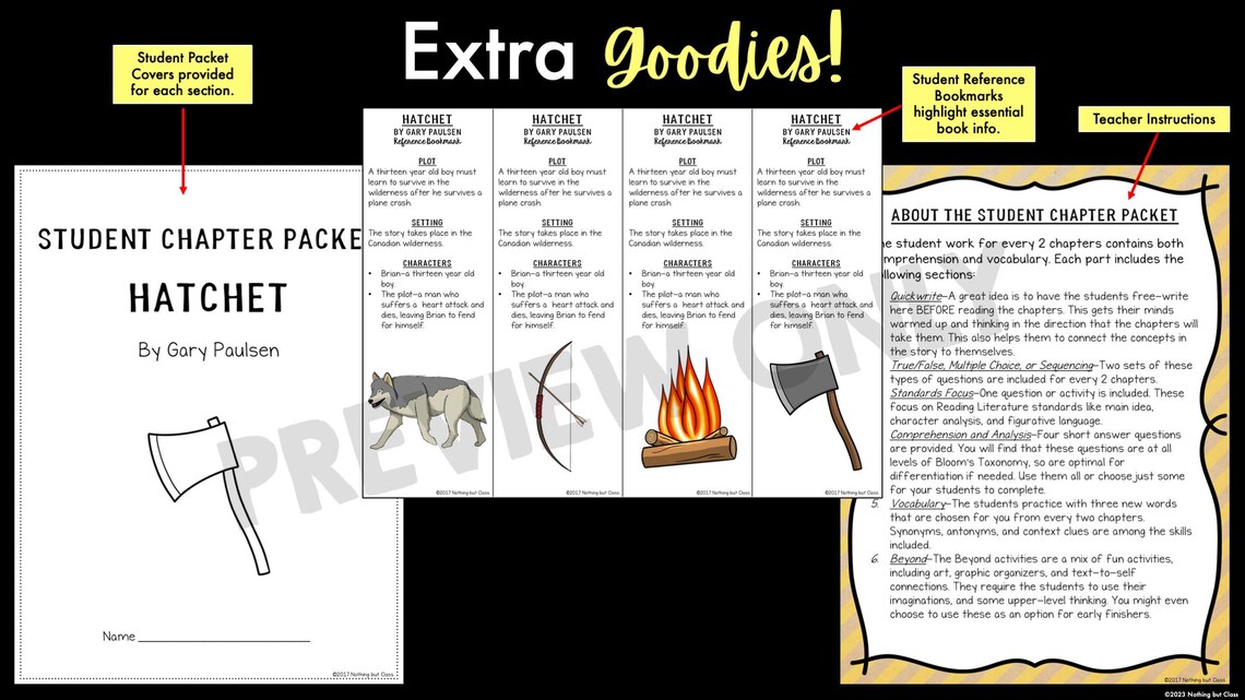Hatchet | Comprehension and Vocabulary by Chapter | Guided Reading ...