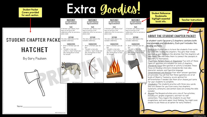 Hatchet | Comprehension and Vocabulary by Chapter | Guided Reading ...
