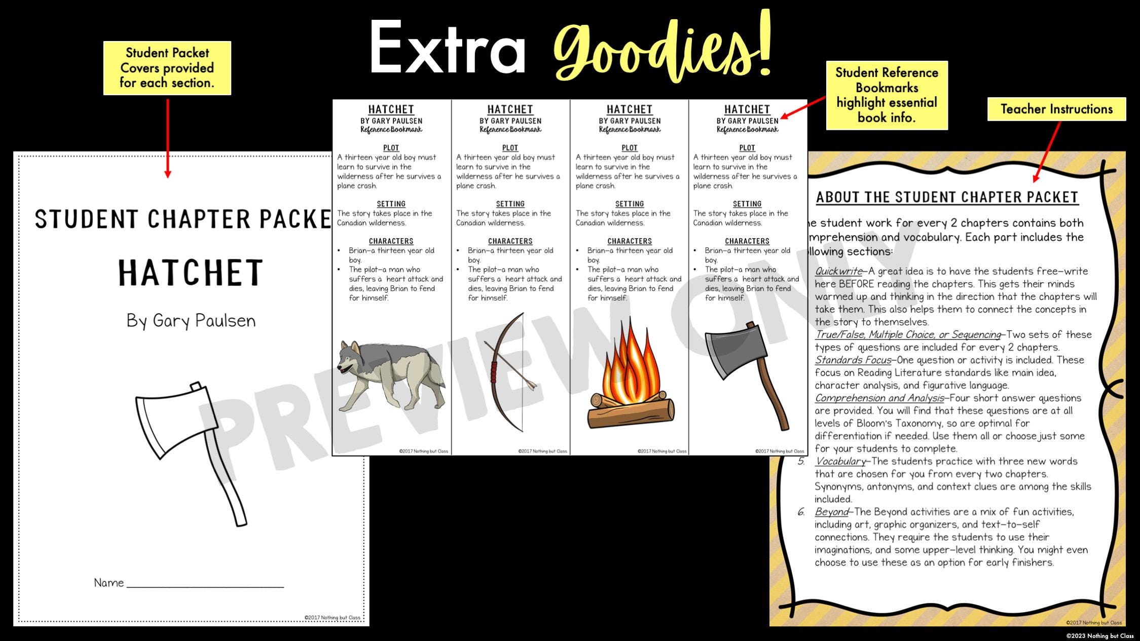 Hatchet | Comprehension and Vocabulary by Chapter | Guided Reading ...