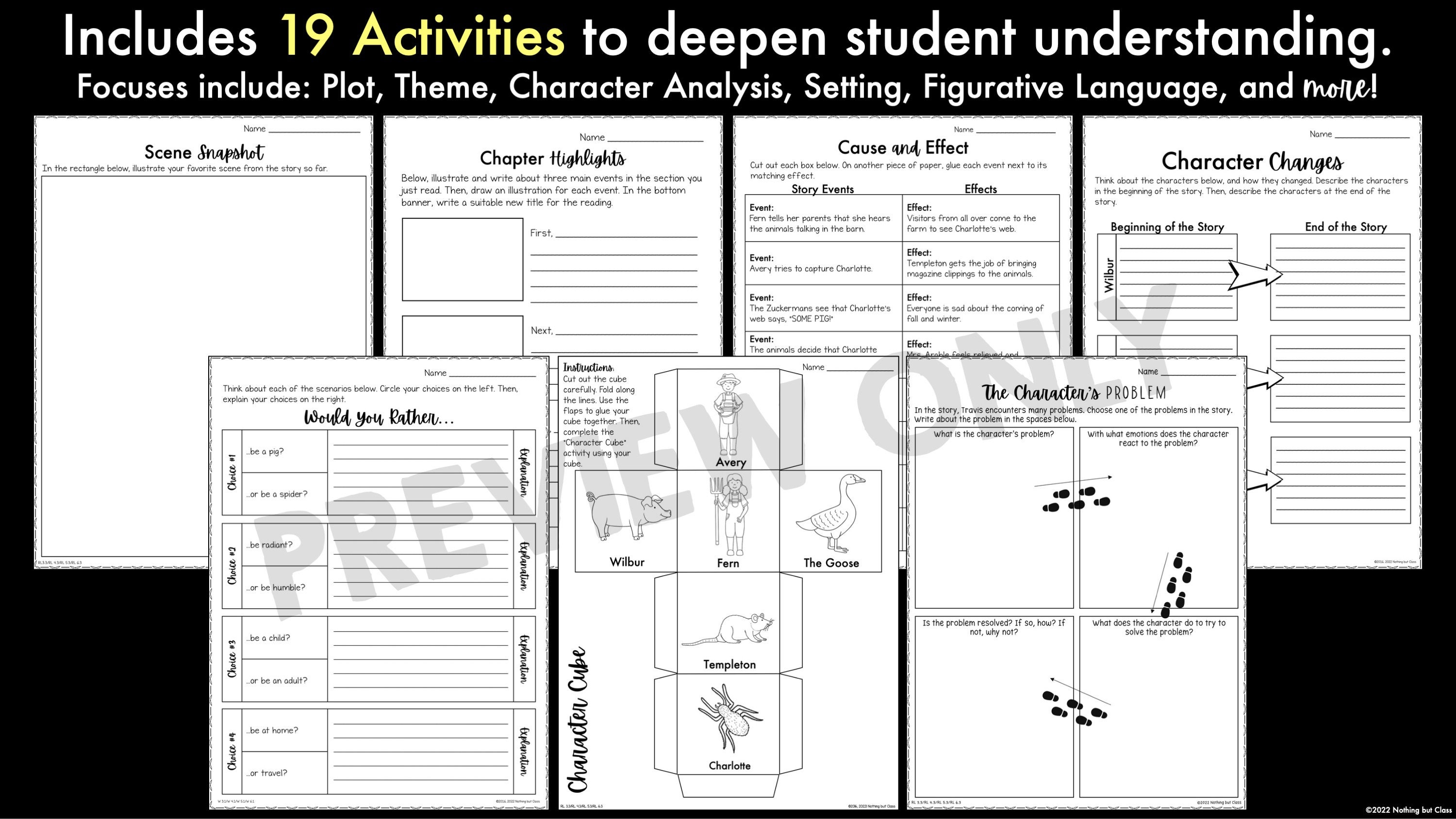 Charlotte's Web Reading Response Activities and Projects Guided Reading ...