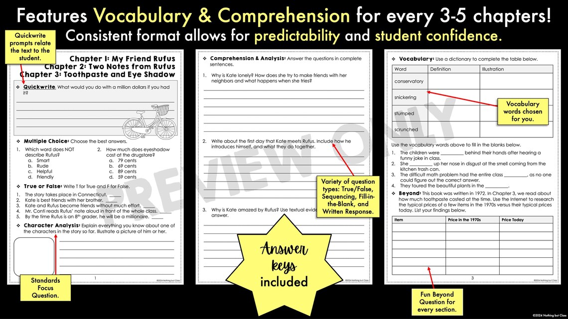 The Toothpaste Millionaire | Comprehension and Vocabulary by Chapter ...