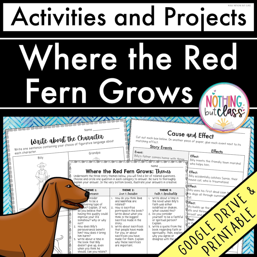 Where the Red Fern Grows | Reading Response Activities and Projects ...