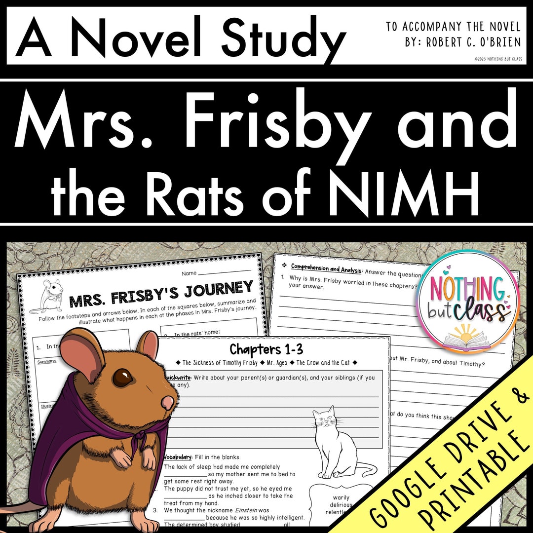 Mrs. Frisby and the Rats of Nimh Novel Study Unit | Literature Guide ...