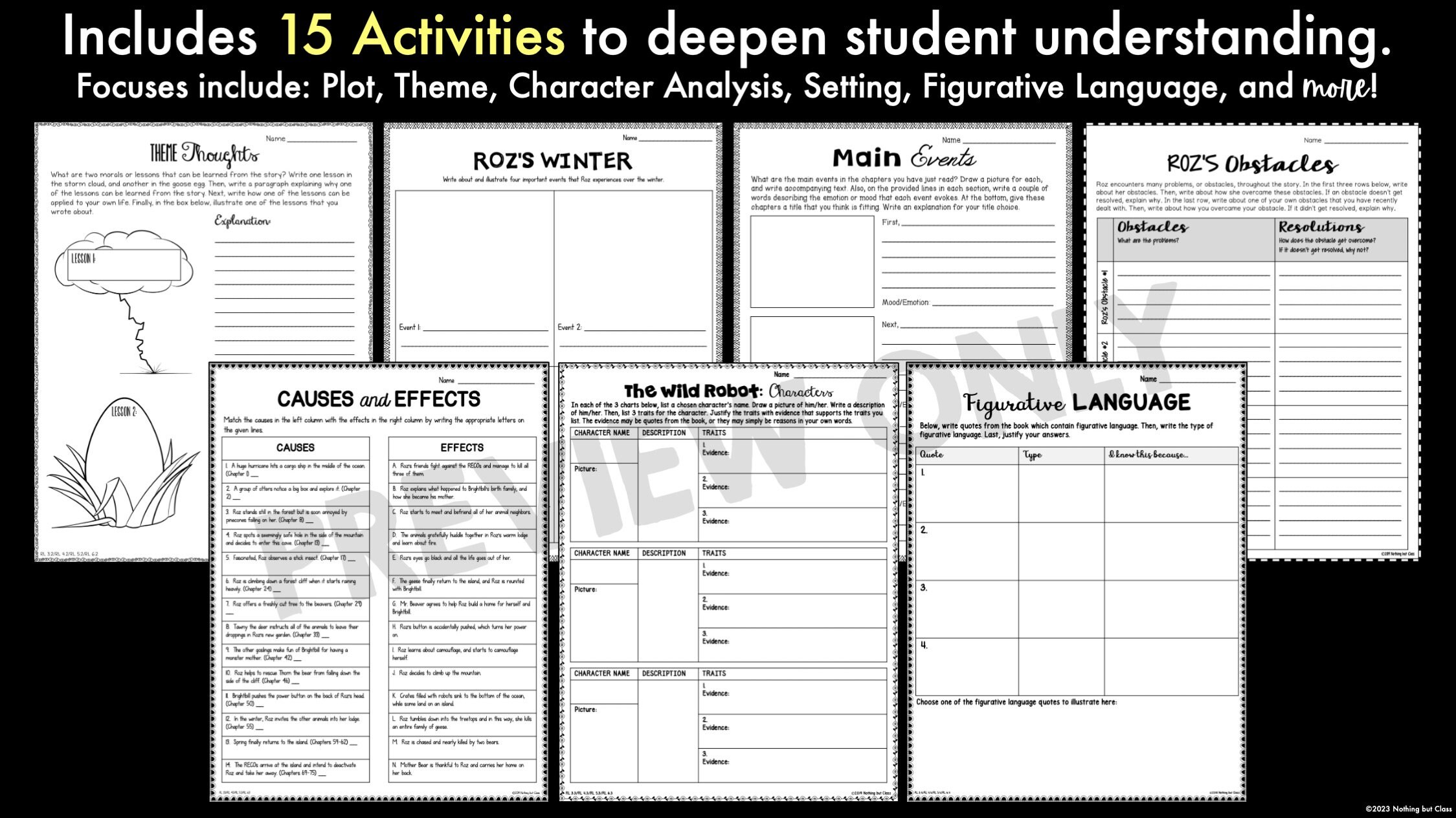The Wild Robot Novel Study Unit | Literature Guide | Comprehension ...
