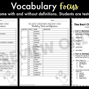 The Best Christmas Pageant Ever Tests | Quizzes | Assessments for Novel ...