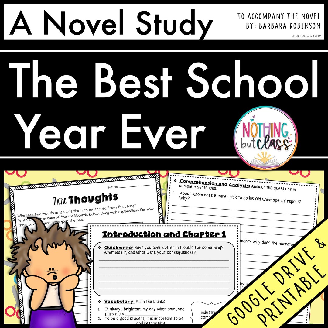 The Best School Year Ever Novel Study Unit | Literature Guide ...