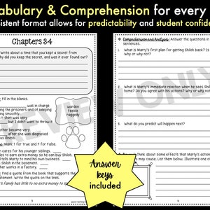 Shiloh Novel Study Unit | Literature Guide | Comprehension Worksheets ...