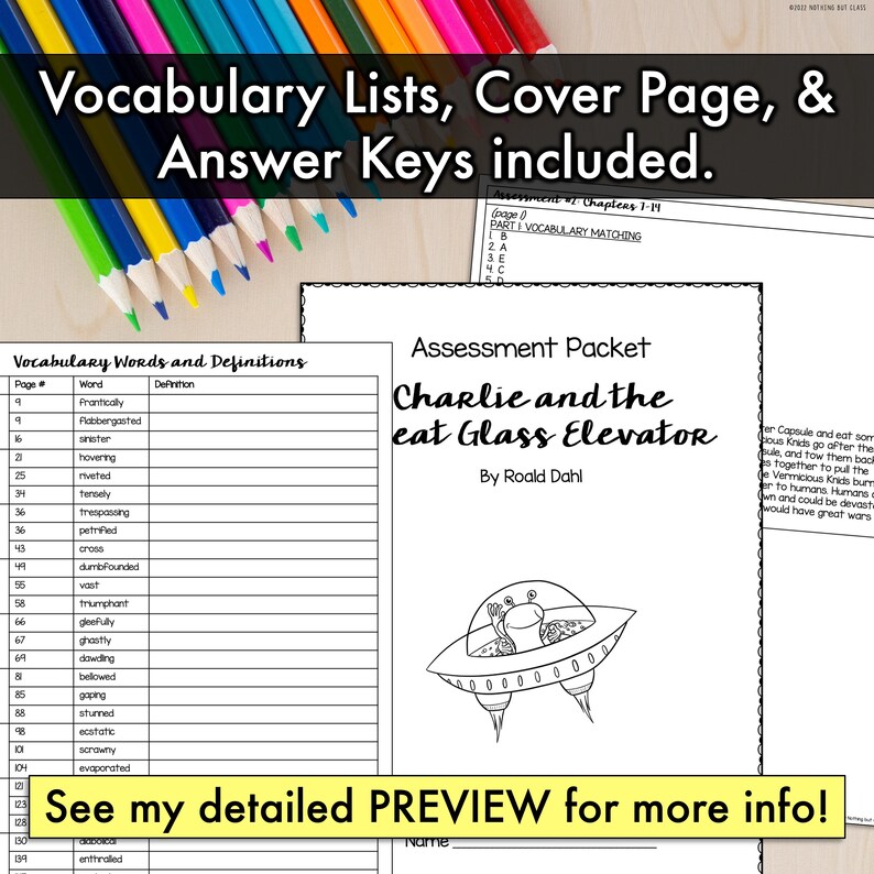 Charlie and the Great Glass Elevator by Roald Dahl - Tests | Quizzes ...