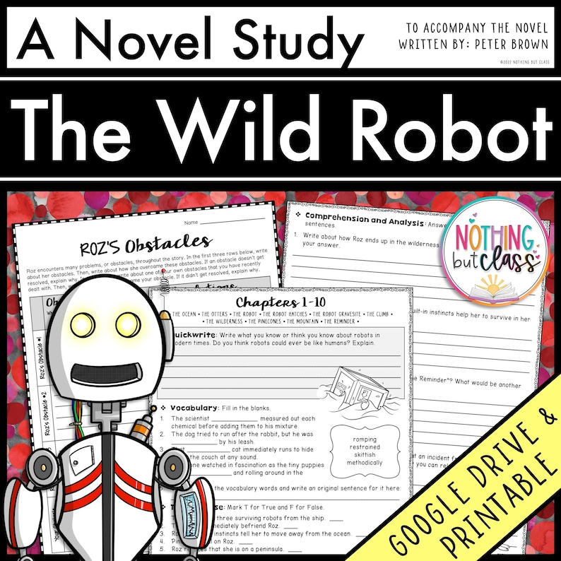 The Wild Robot Novel Study Unit | Literature Guide | Comprehension ...