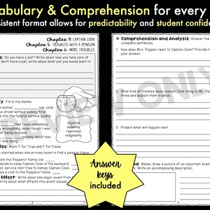 Mr. Popper's Penguins | Comprehension and Vocabulary by Chapter ...