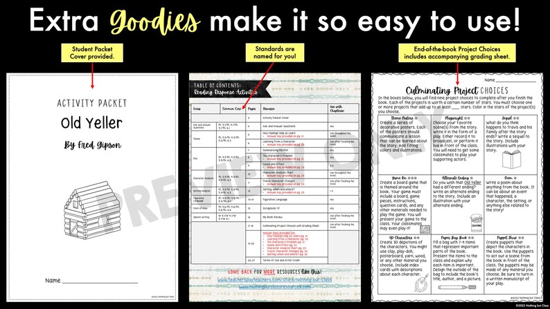 Old Yeller | Reading Response Activities and Projects | Resources for ...