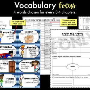 Freak the Mighty Comprehension and Vocabulary by Chapter Guided Reading ...