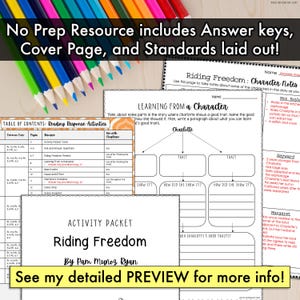 Riding Freedom | Reading Response Activities and Projects | Guided ...