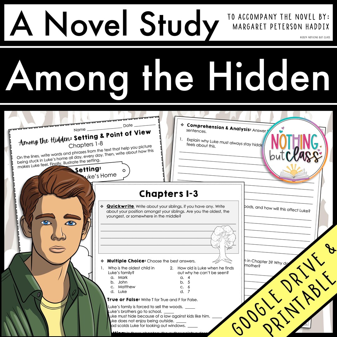Among the Hidden Novel Study Unit | Literature Guide | Comprehension ...