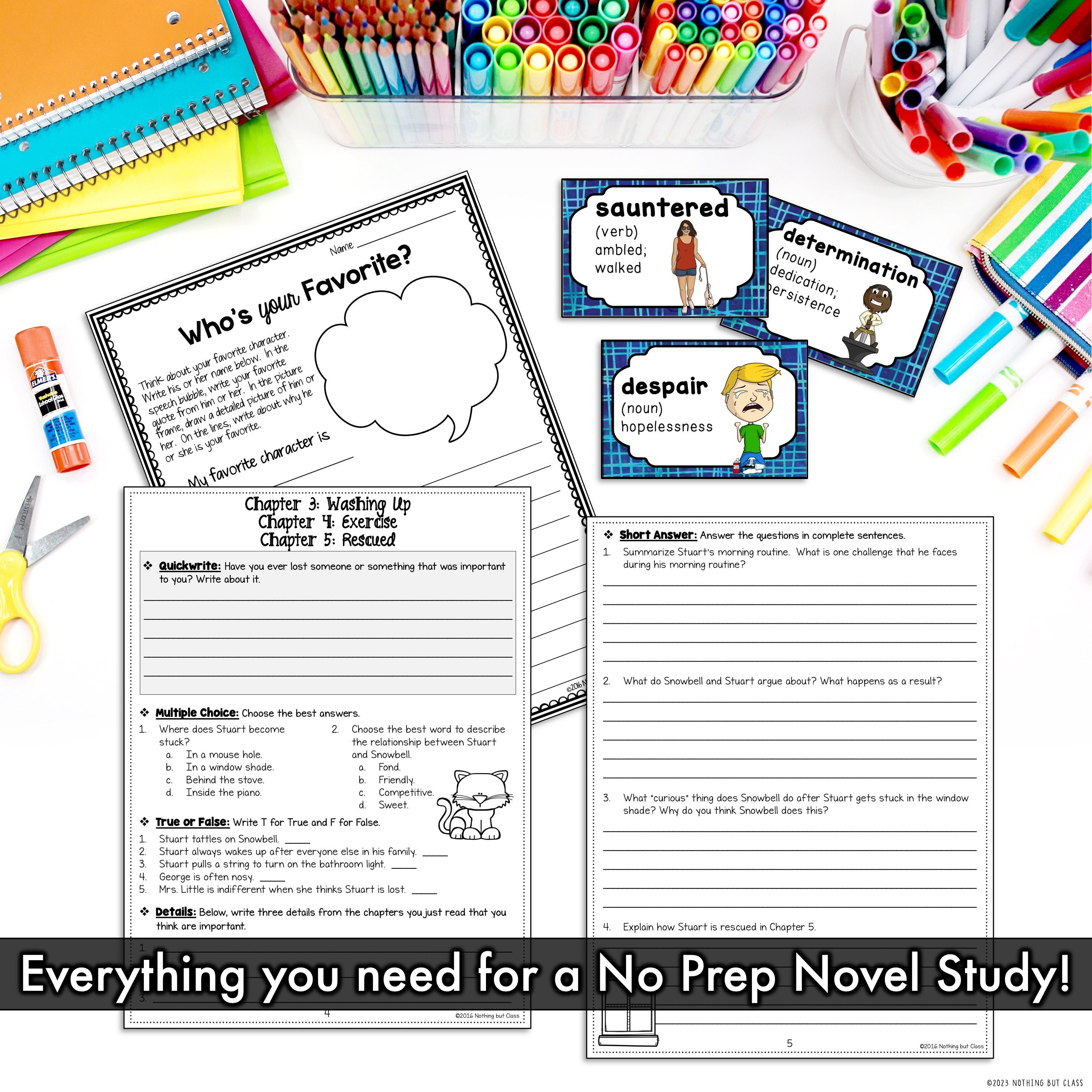 Stuart Little Novel Study Unit | Literature Guide | Comprehension ...