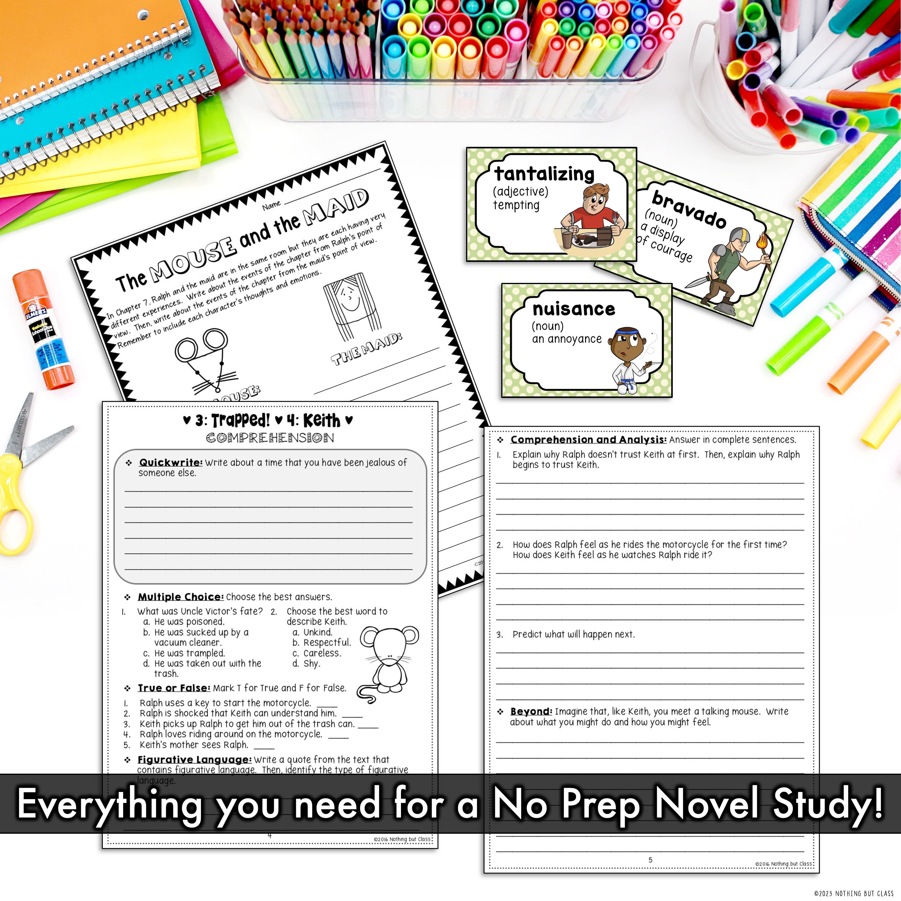 The Mouse and the Motorcycle Novel Study Unit | Literature Guide ...