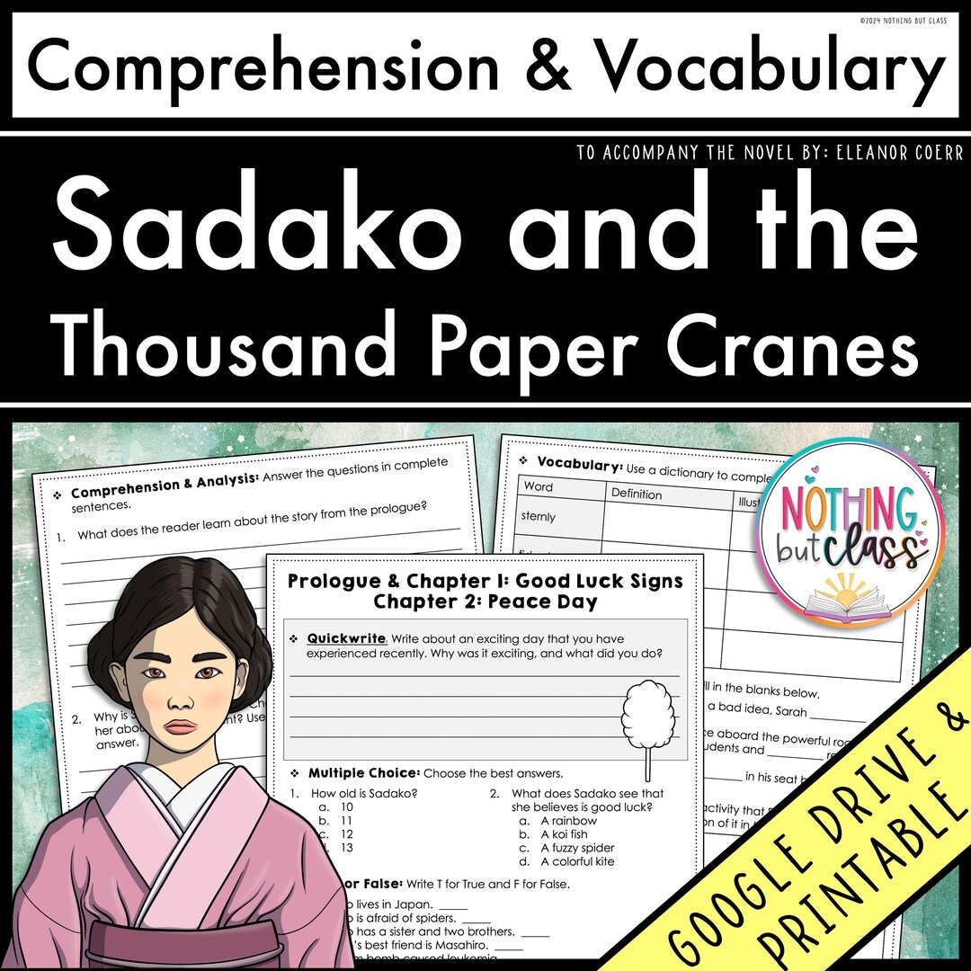 Sadako and the Thousand Paper Cranes | Comprehension and Vocabulary by ...