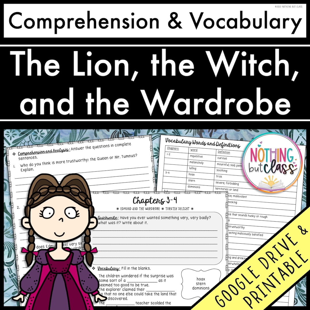 The Lion, the Witch, and the Wardrobe | Comprehension and Vocabulary by ...